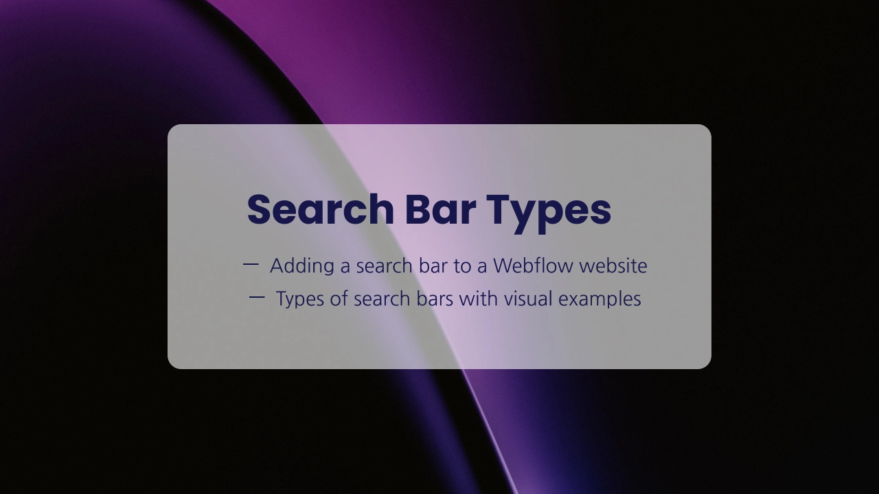 Webflow Website Search Bar Solutions | Types and Examples